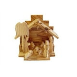 Olive Wood Nativity Angel Glory Nativity - Walmart.com