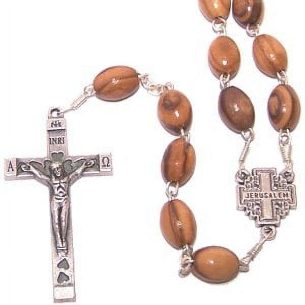 Olive Wood Rosary With Jerusalem Cross- Certificate of Origin - Walmart.com