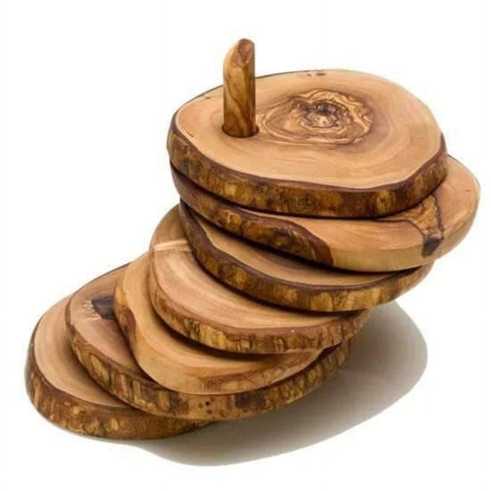 Olive Wood Round Coasters - Walmart.com