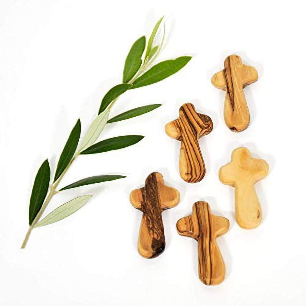 Olive Wood Small Pocket - Holding Crosses (25) - Walmart.com