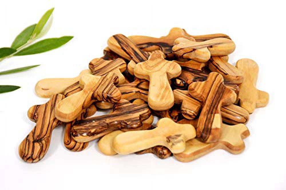 Olive Wood Small Pocket - Holding Crosses (25) - Walmart.com
