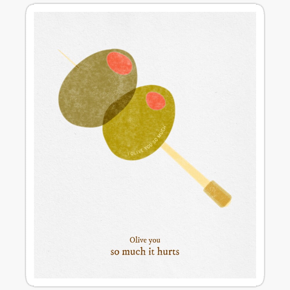 Olive You So Much Sticker Phone Decal Water Bottle Stickers Car Decals ...