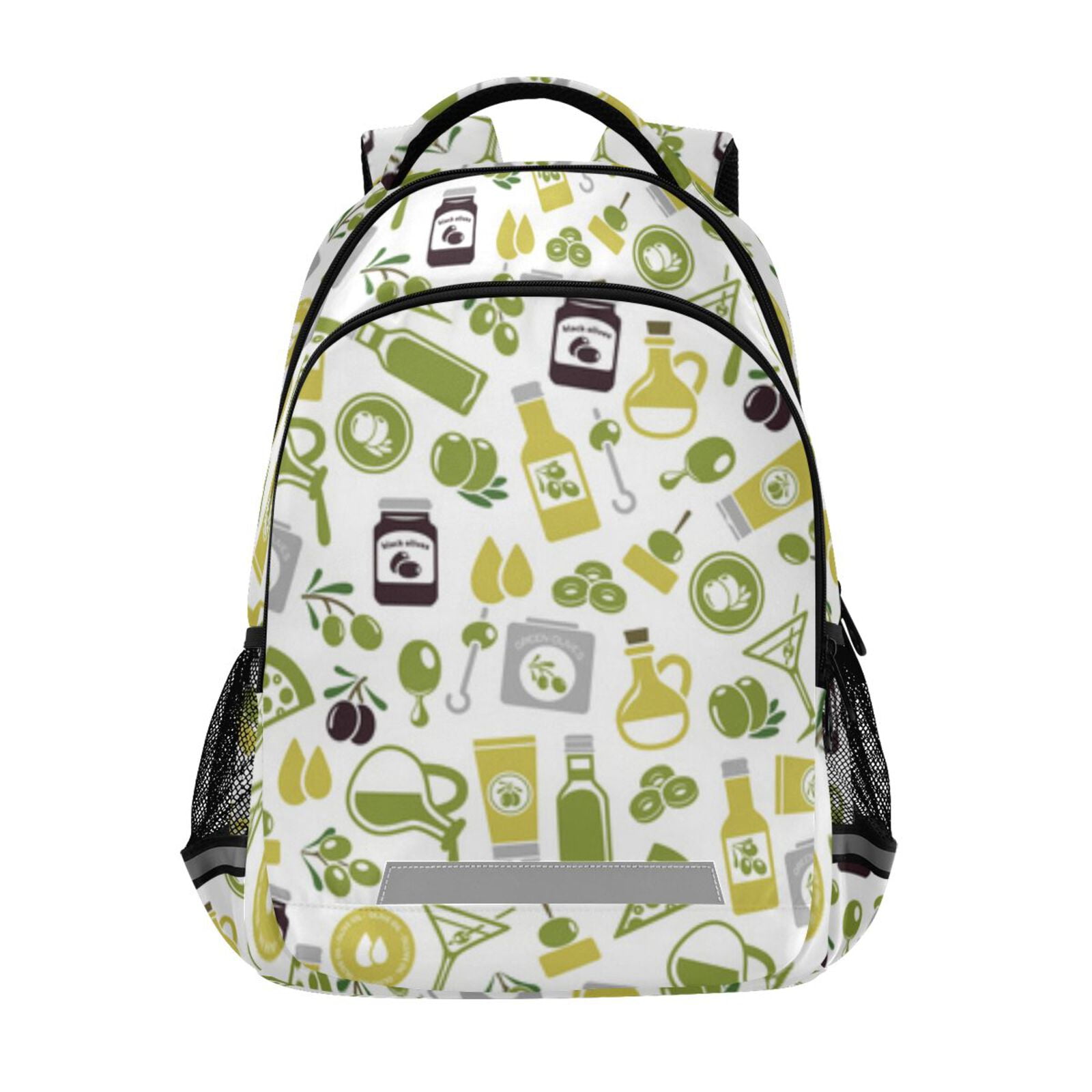 Olive oil pattern seamless design Backpacks with Safety Reflective Strips, Travel Bag, Backpack ...