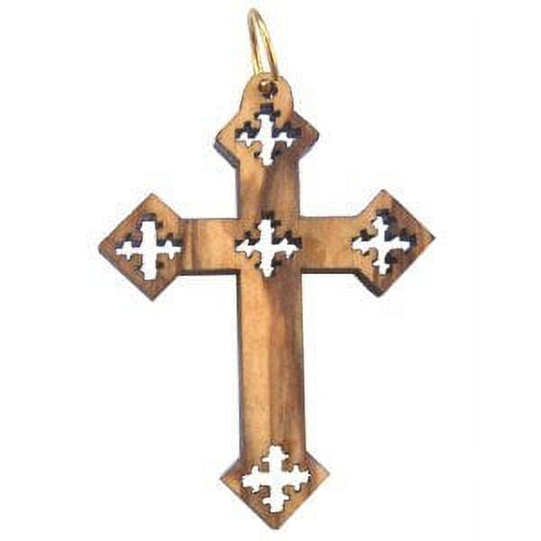 Olive wood Coptic Cross Laser Pendant(4.3x3.1 cm or 1.7x1.2") - Walmart.com