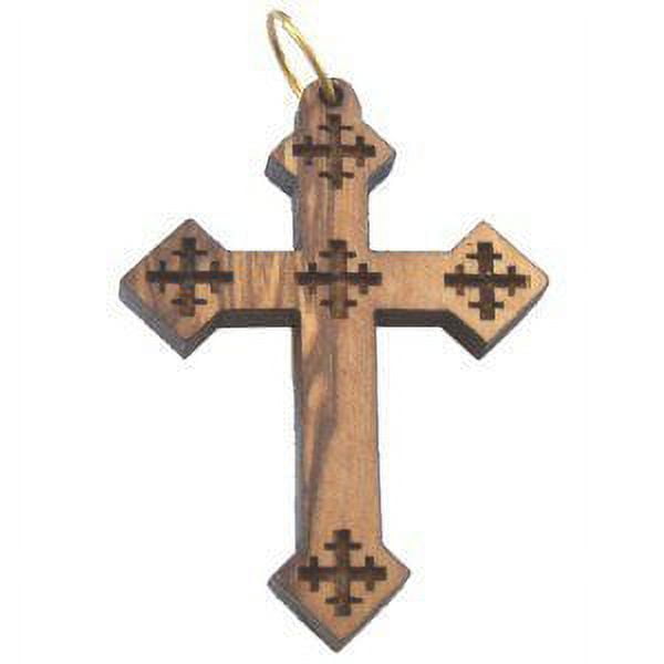 Olive wood Coptic Cross Laser Pendant(6cm or 2.36" long ) - Walmart.com