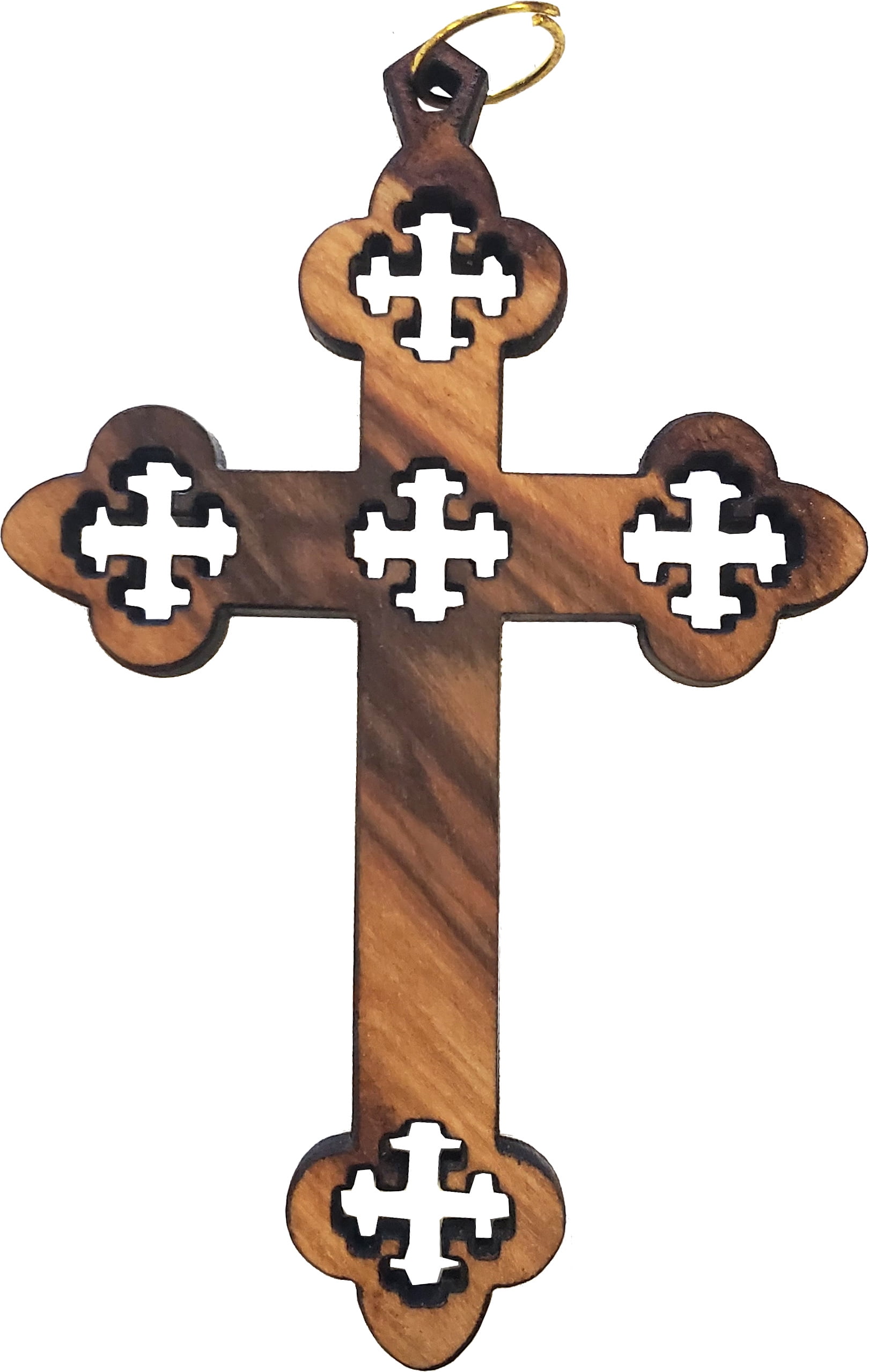 Olive wood Coptic Cross Laser Pendant(8cm or 3.15" long) - Walmart.com