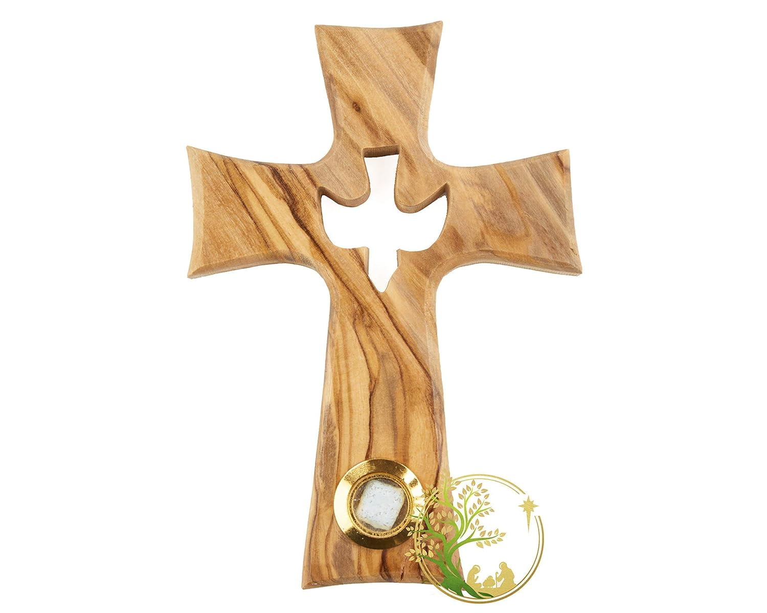 Olive wood handheld or wall wooden cross - Holy Spirit Wall hanging ...