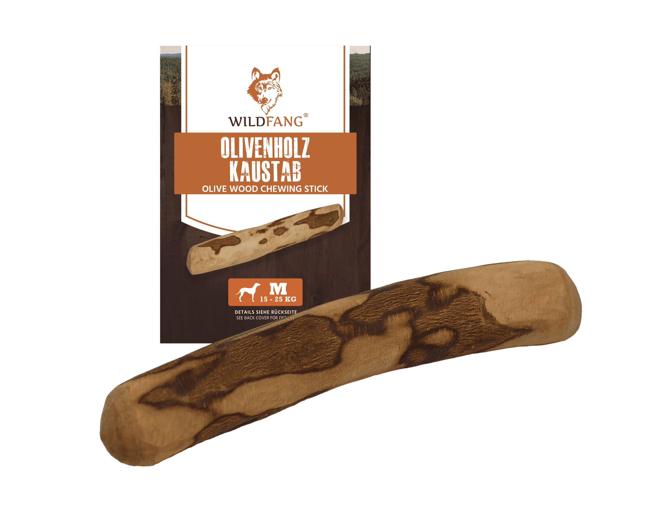 Wildfang® 1 Olive Wood Dog Chew (Size M) – Natural Teething & Chew Toy ...