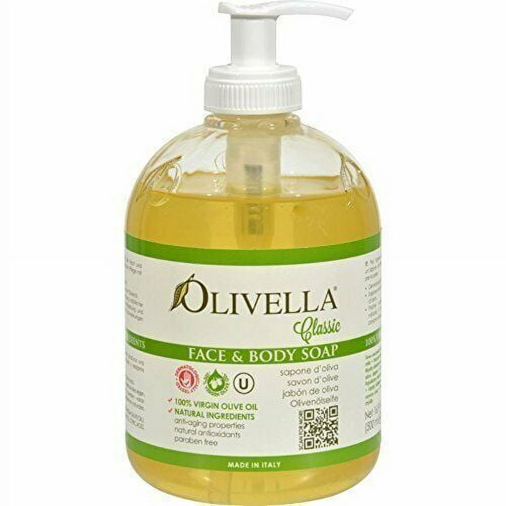 Olivella Virgin Olive Oil Face & Body Liquid, Antibacterial, 16.9oz, 4 ...