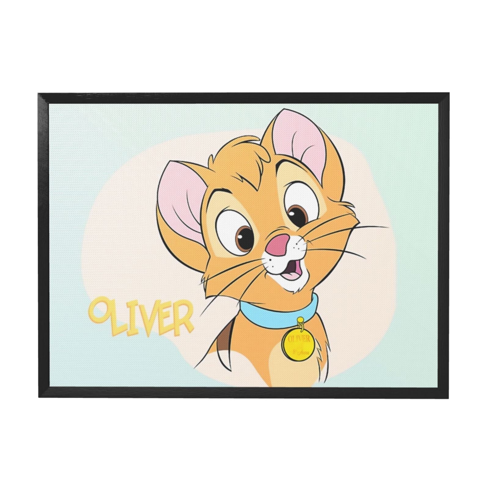 Oliver And Company Oliver Face Black Framed Canvas Wall Art Fashion ...
