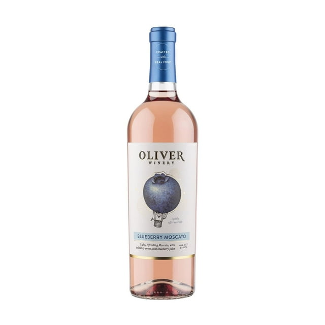 Oliver Blueberry Moscato Wine, Indiana, 6.8% ABV, 750ml Glass Bottle ...