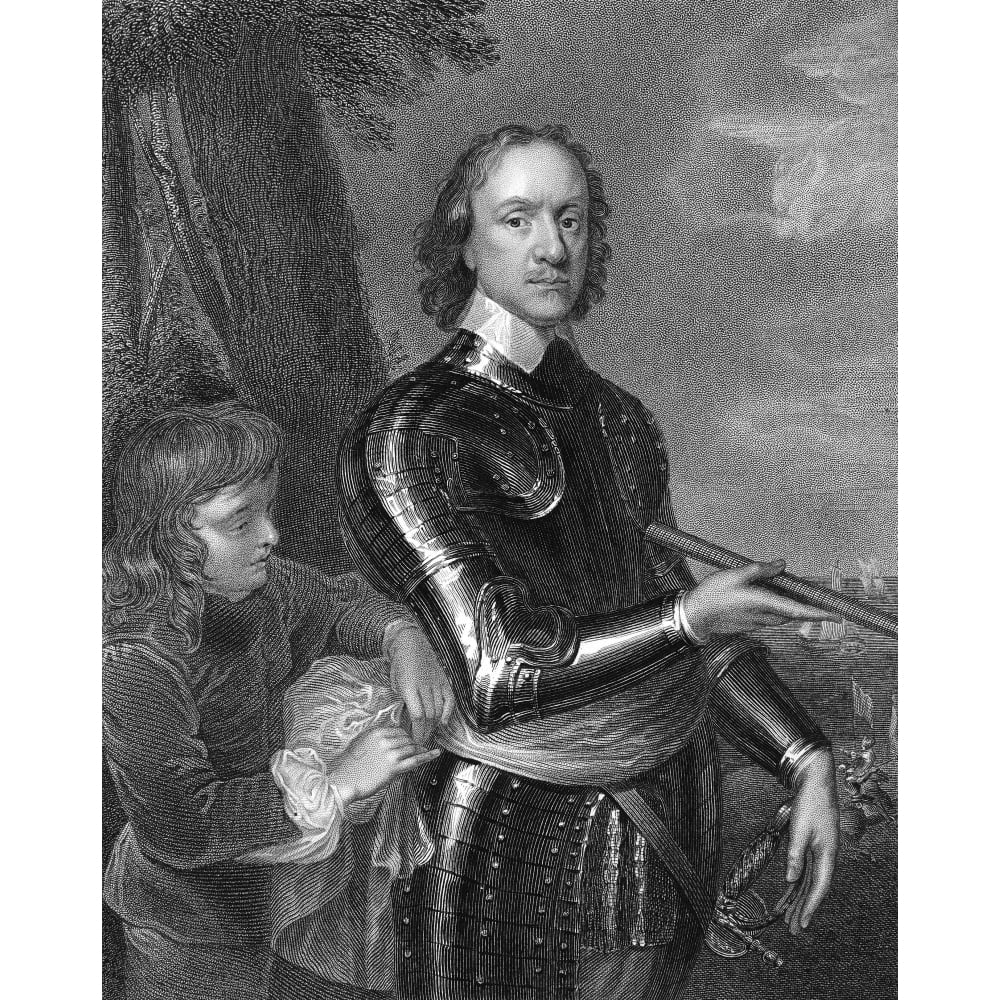 Oliver Cromwell. Nlord Protector Of England. Line And Stipple Engraving ...