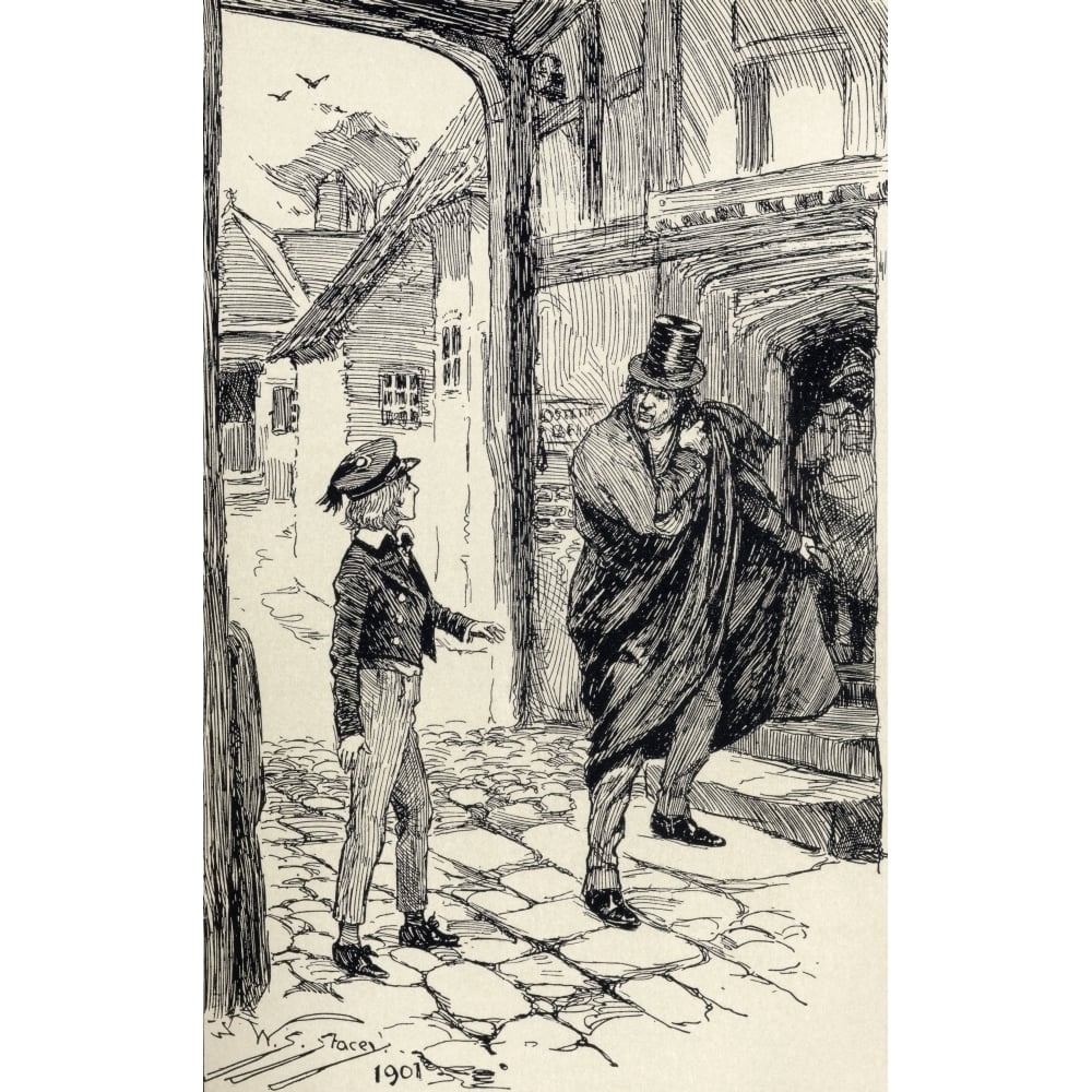 Oliver Encounters A Mysterious Stranger. Illustration By W.S. Stacey ...