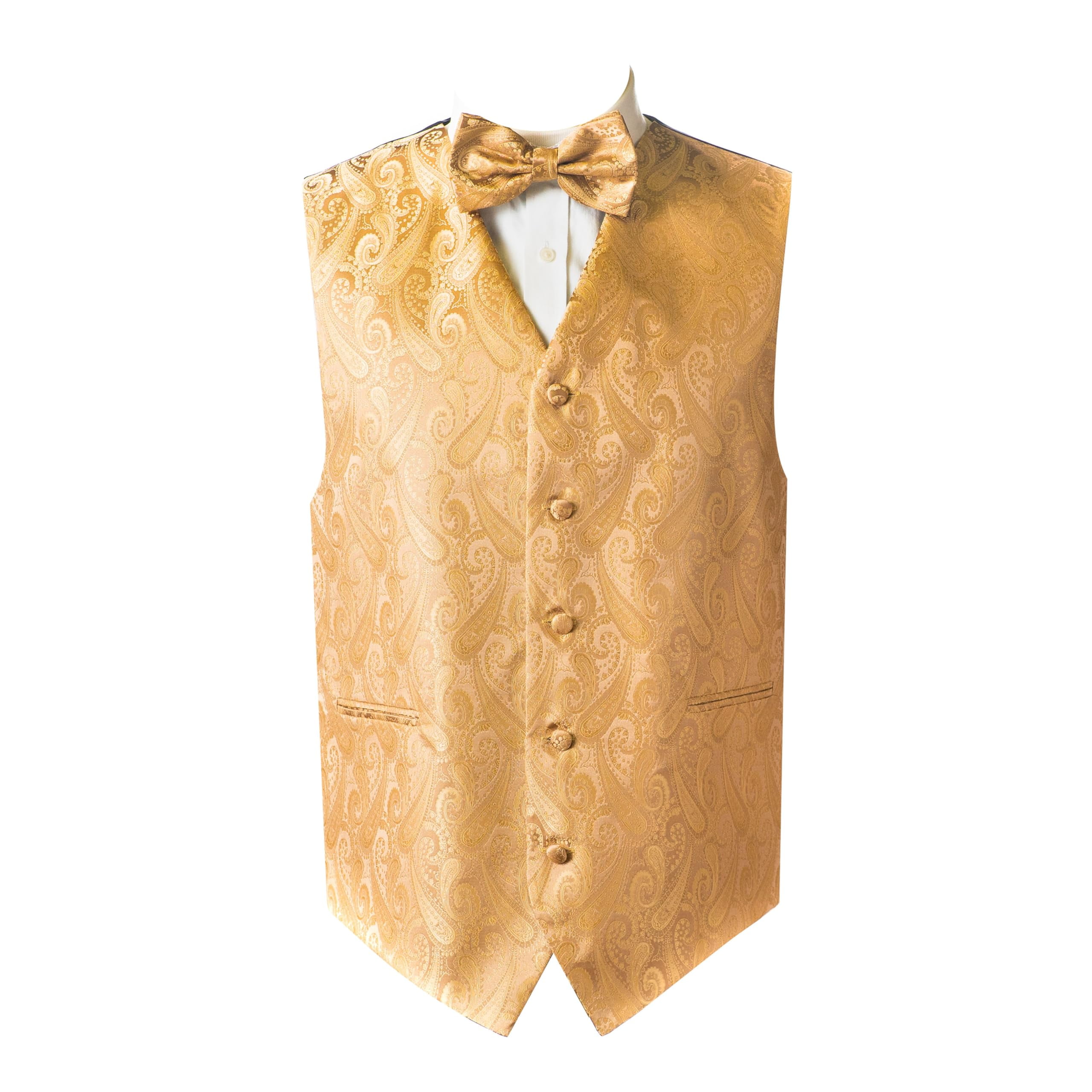 Oliver George Men's Paisley Formal Waistcoat Tuxedo Dress Vest Bow Tie ...