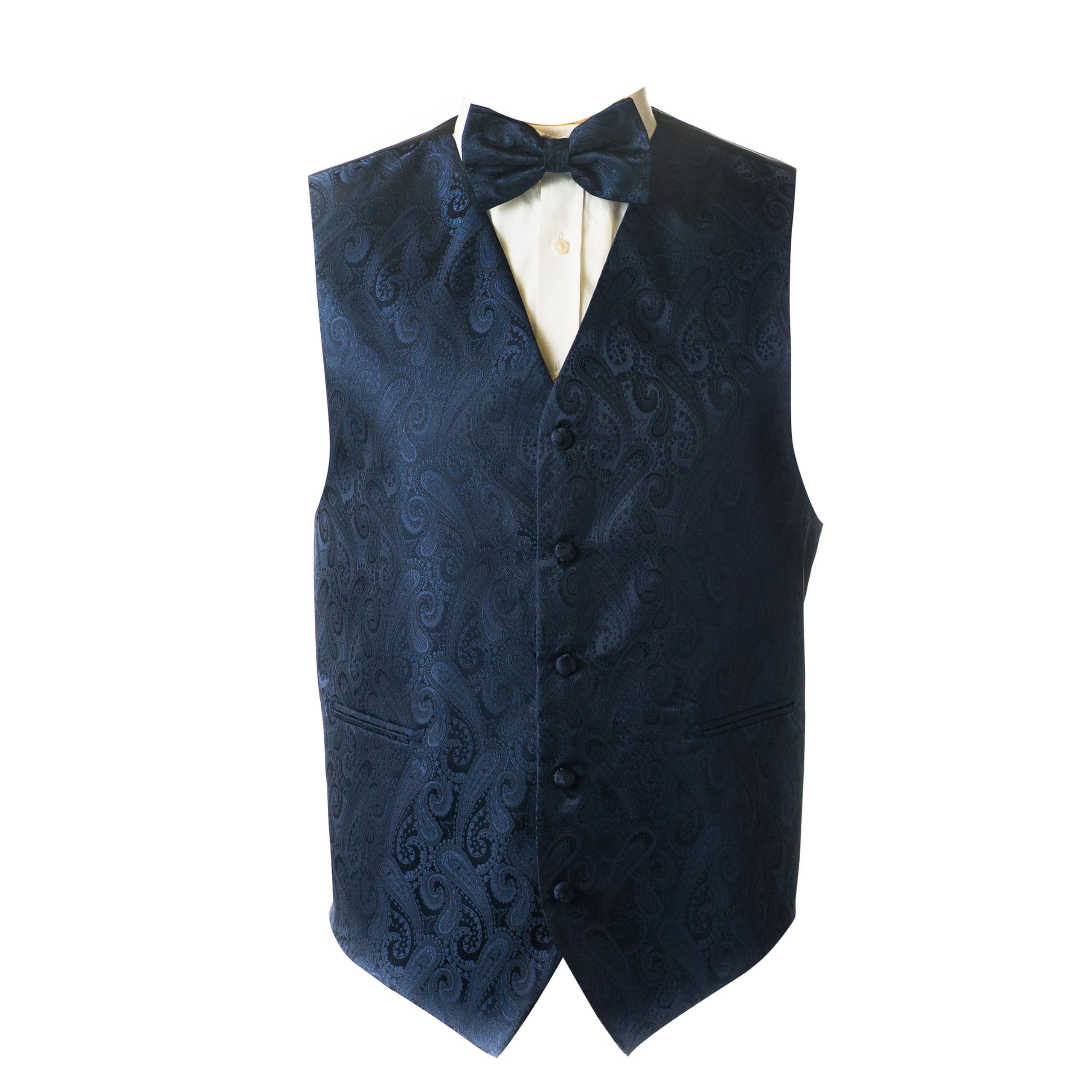 Oliver George Men's Paisley Formal Waistcoat Tuxedo Dress Vest Bow Tie ...