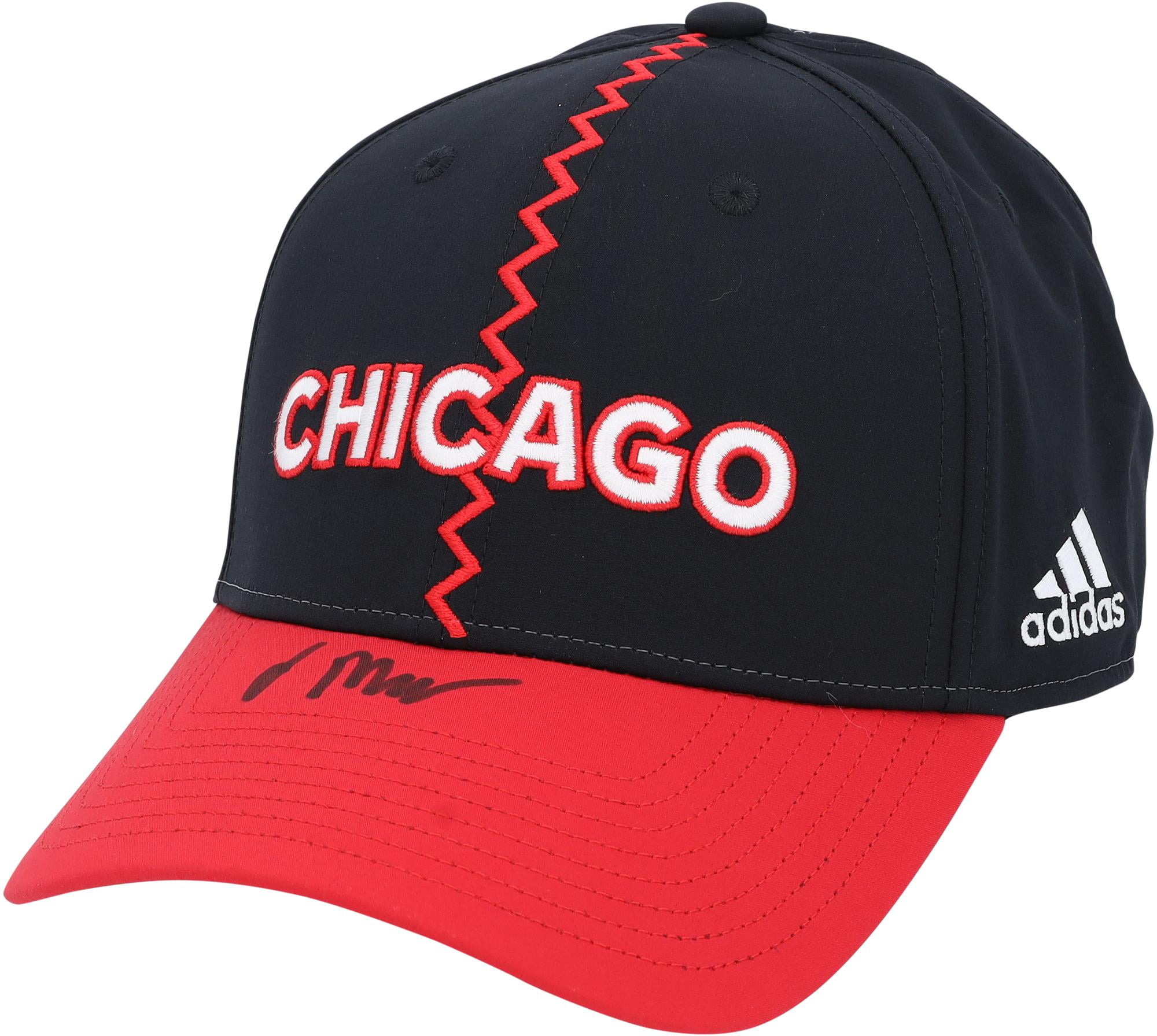 Oliver Moore Chicago Blackhawks Autographed 2023 NHL Reverse Retro Cap ...
