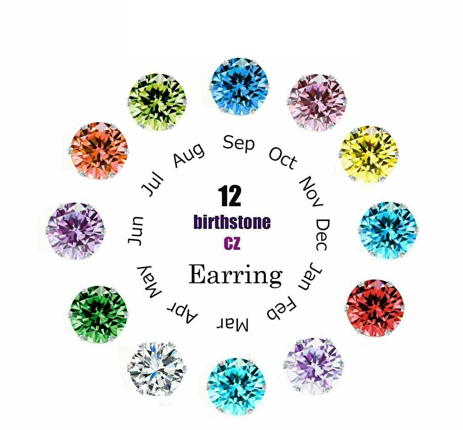 Oliver & Navy Brilliant Round Birthstone Stud Earrings in 14k Yellow ...