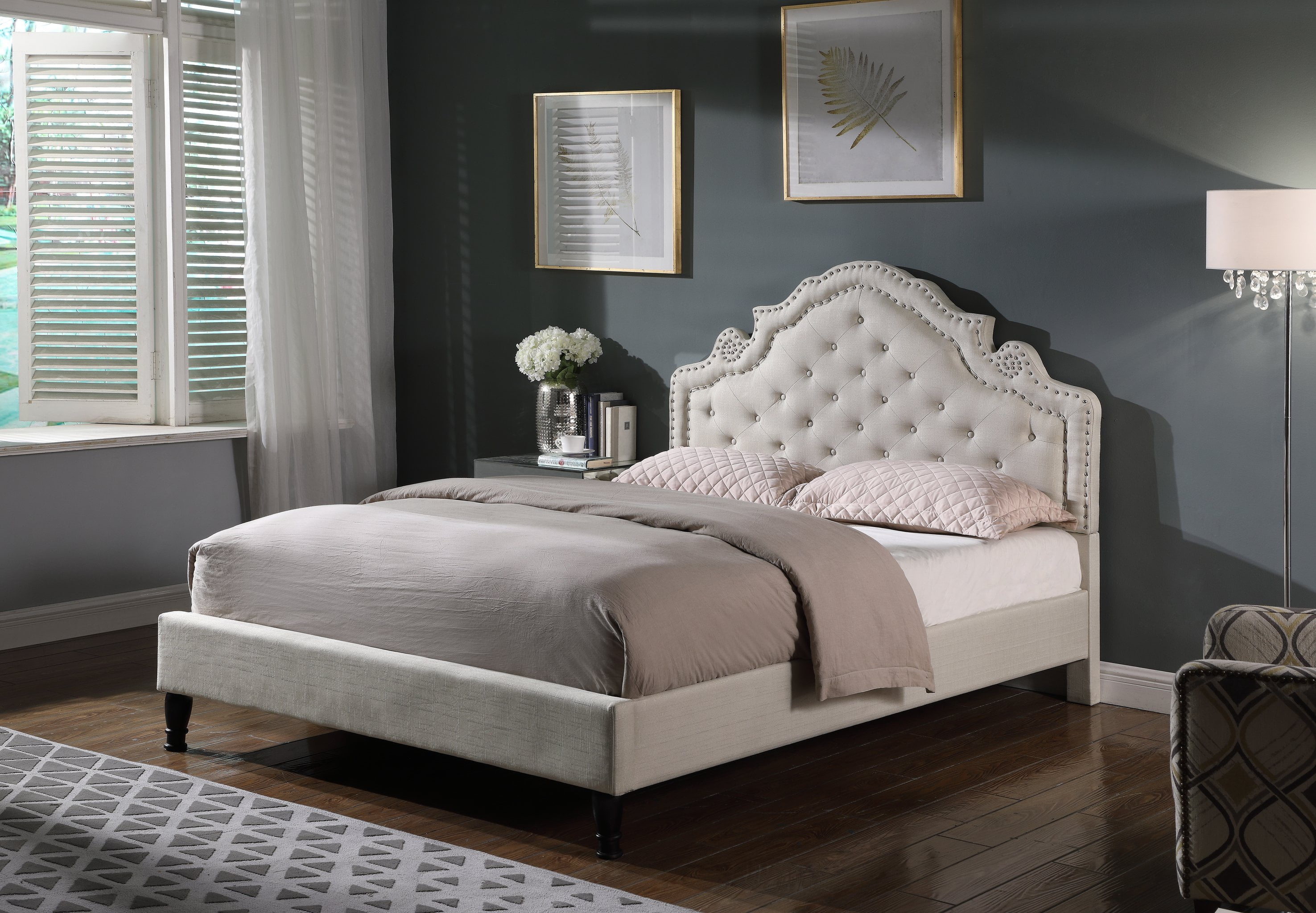 Oliver and Smith Full Upholstered Platform Bed Frame 51 Inch Tall ...