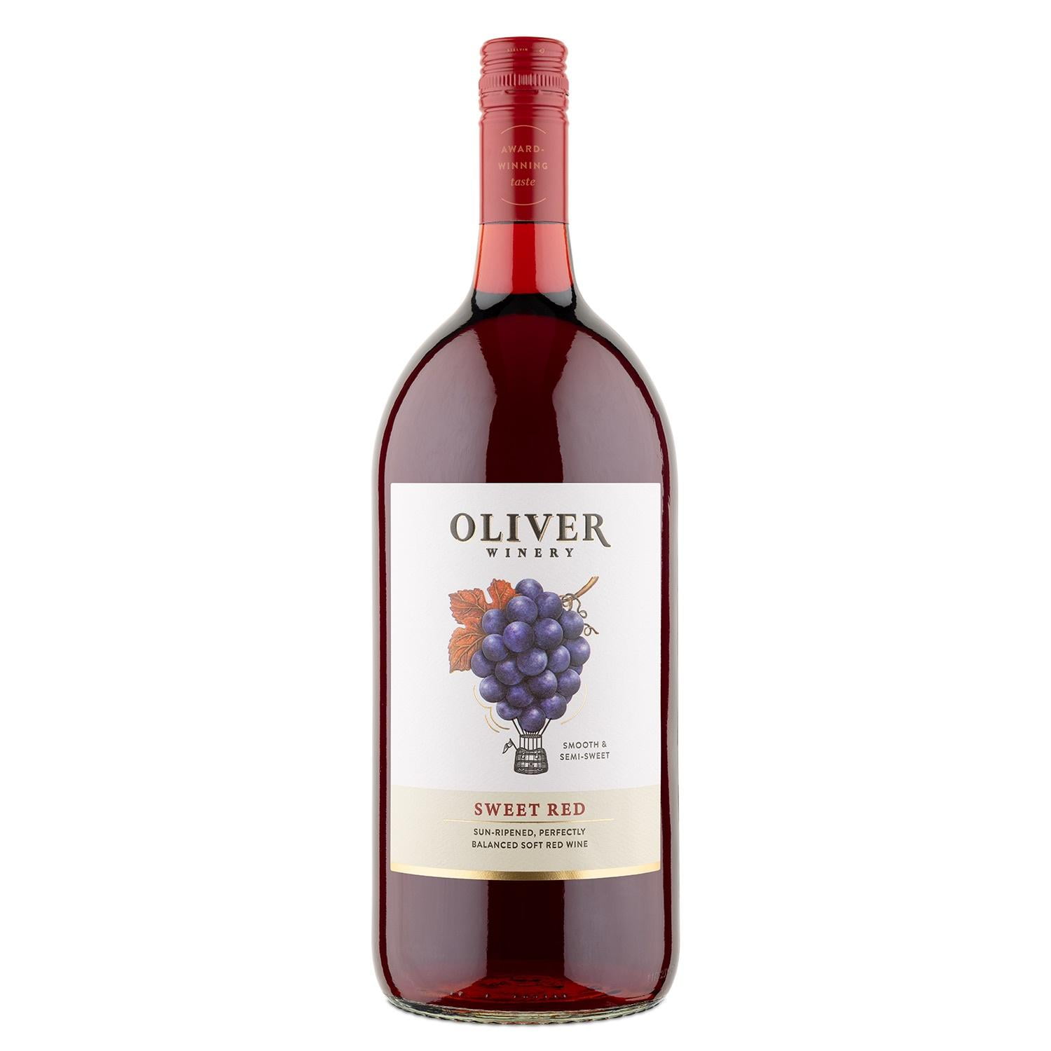 Oliver Sweet Red Wine, 1.5L Glass Bottle, 11% ABV - Walmart.com