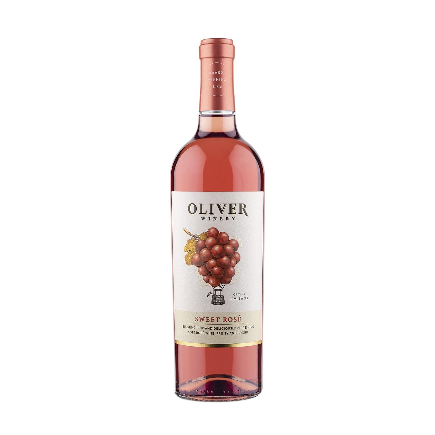 Oliver Sweet Rosé Wine, Indiana, 11% ABV, 750ml Glass Bottle - Walmart.com
