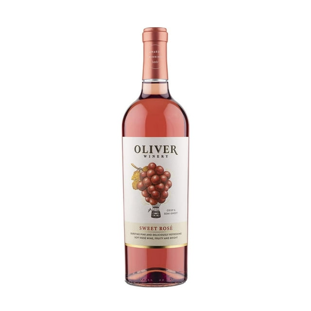 Oliver Sweet Rose Wine, Indiana, 11% ABV, 750ml Glass Bottle - Walmart.com
