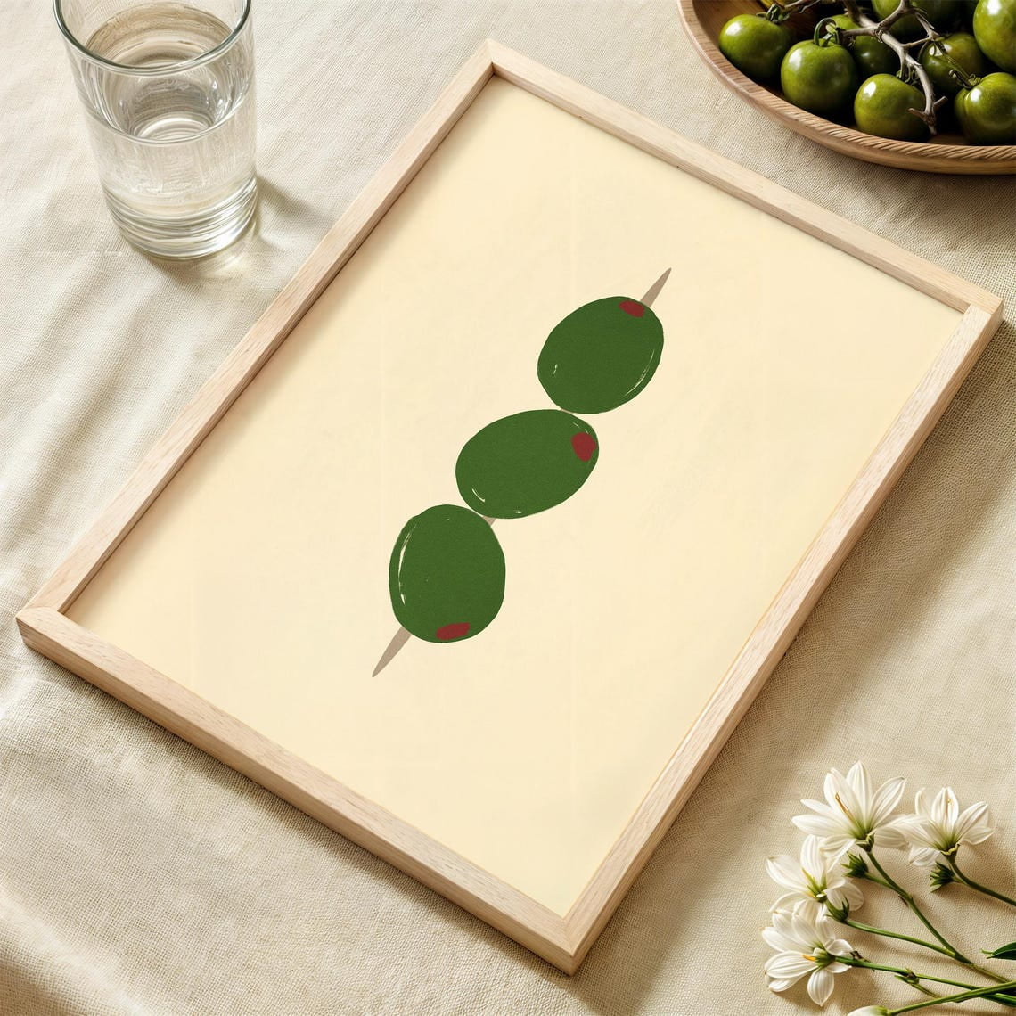 Olives Print, Green Olives Wall Art, Cocktail Olives Art, Olives ...