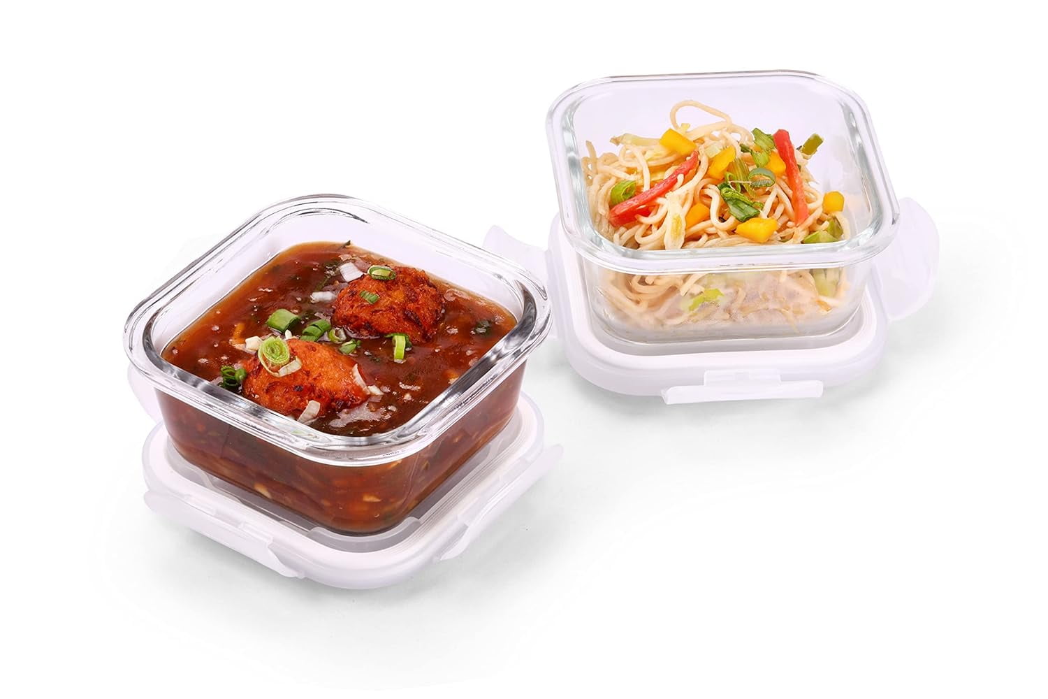 Oliveware Food Storage Container| Set of 2 | Square Containers| 320ml ...