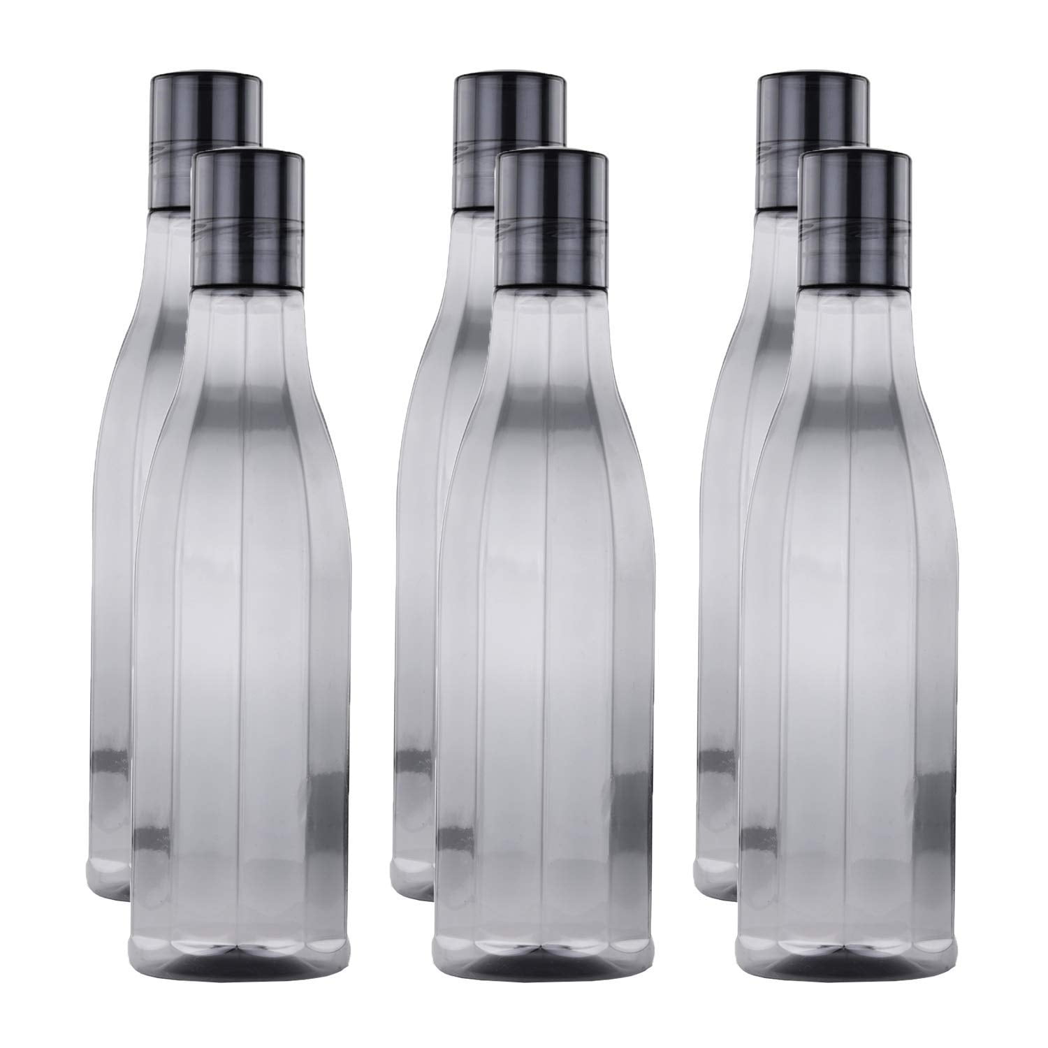 Oliveware Premium AKQUA Range Plastic Water Bottle, 1L, Set of 6, Grey ...