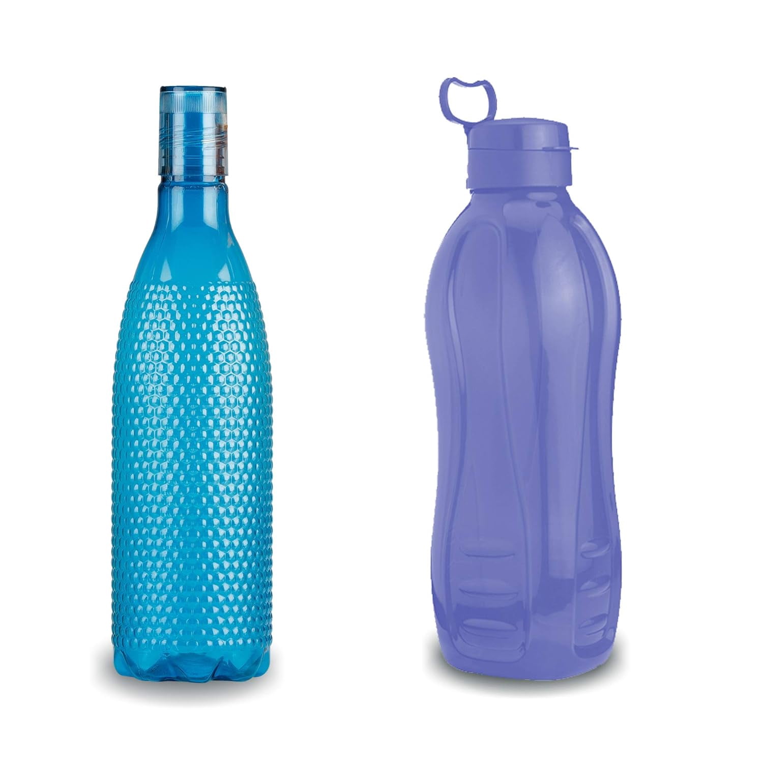 Oliveware Premium Plastic Water Bottle, 1000ML, 2L, Set of 2, Blue And ...