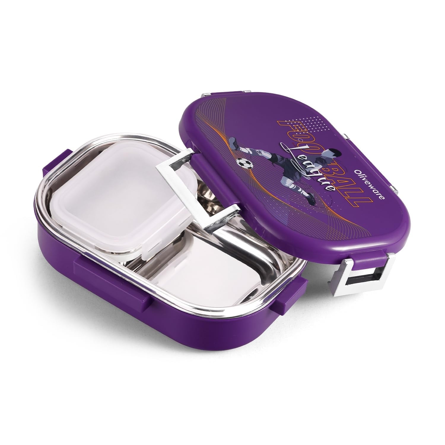 Oliveware Snacky Kids Lunch Box, Stainless Steel in 700ml Include Sabzi ...