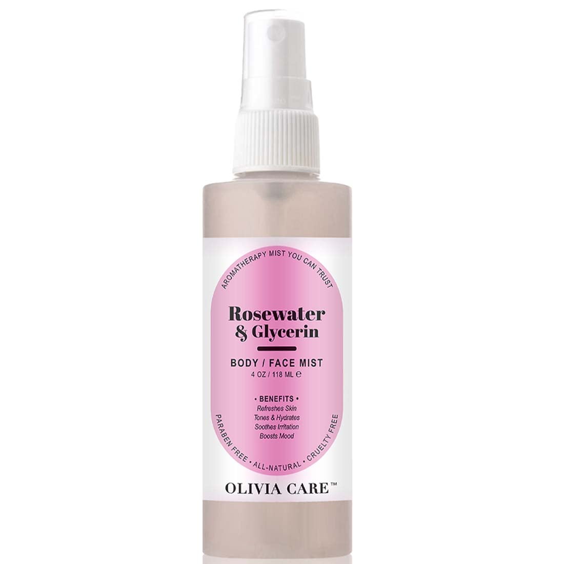 Olivia Care Rosewater & Glycerin Face and Body Mist - All Natural ...