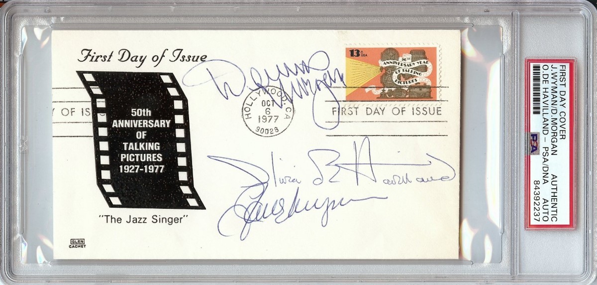 Olivia De Havilland Jane Wyman Dennis Morgan Signed Autographed ...