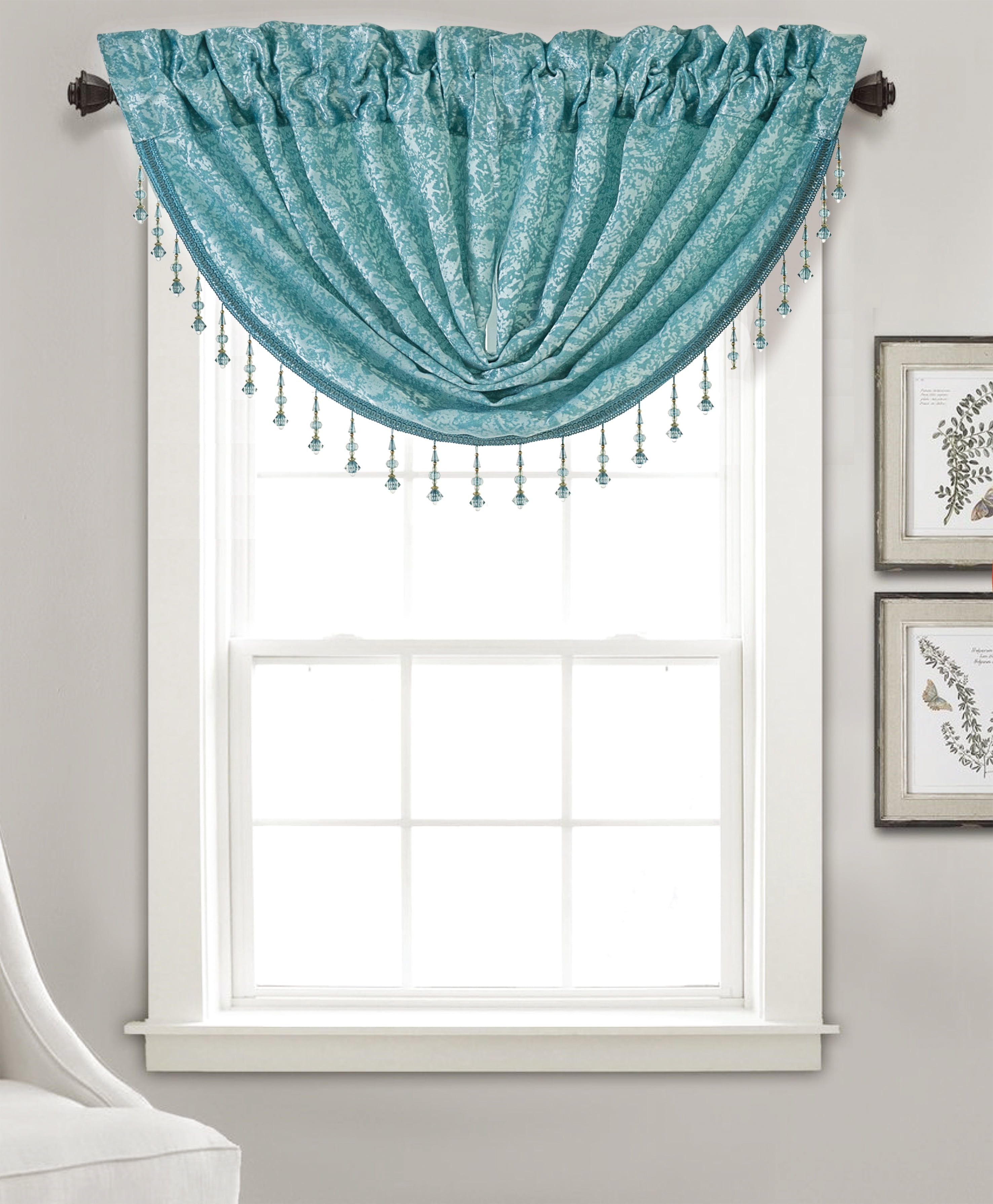 Olivia Gray VLM02008 48 x 37 in. Mulino Textured Jacquard Swag Valance ...