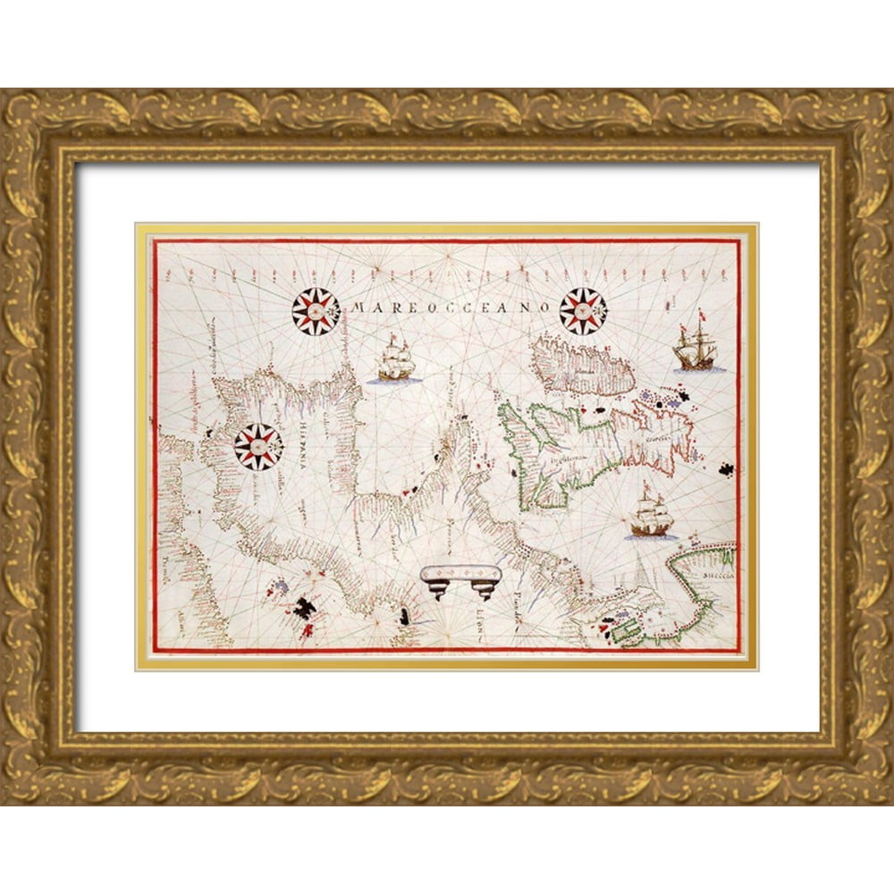 Olivia, Joan 18x14 Gold Ornate Wood Framed with Double Matting Museum ...