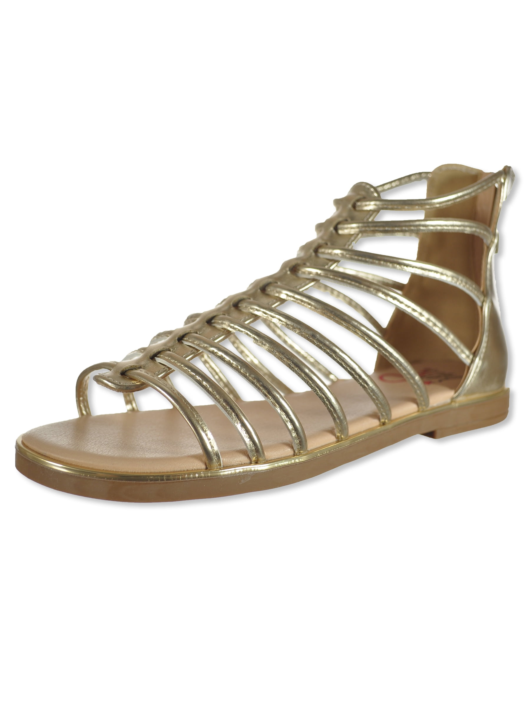 Olivia Miller Girls' Gladiator Sandals - gold, 4 youth - Walmart.com
