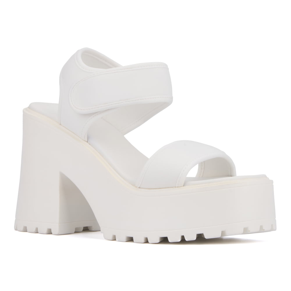 Olivia Miller Women's Platform Chunky Heeled Sandals - Square Toe ...