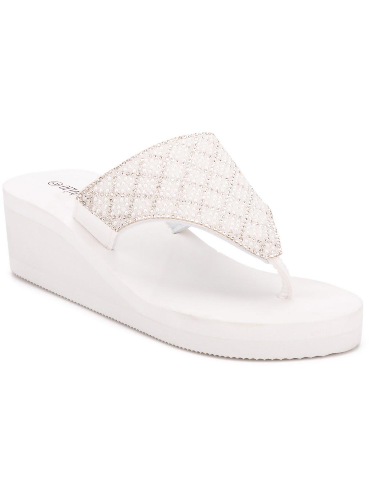 Olivia Miller Womens Wedge Rhinestones Wedge Sandals - Walmart.com