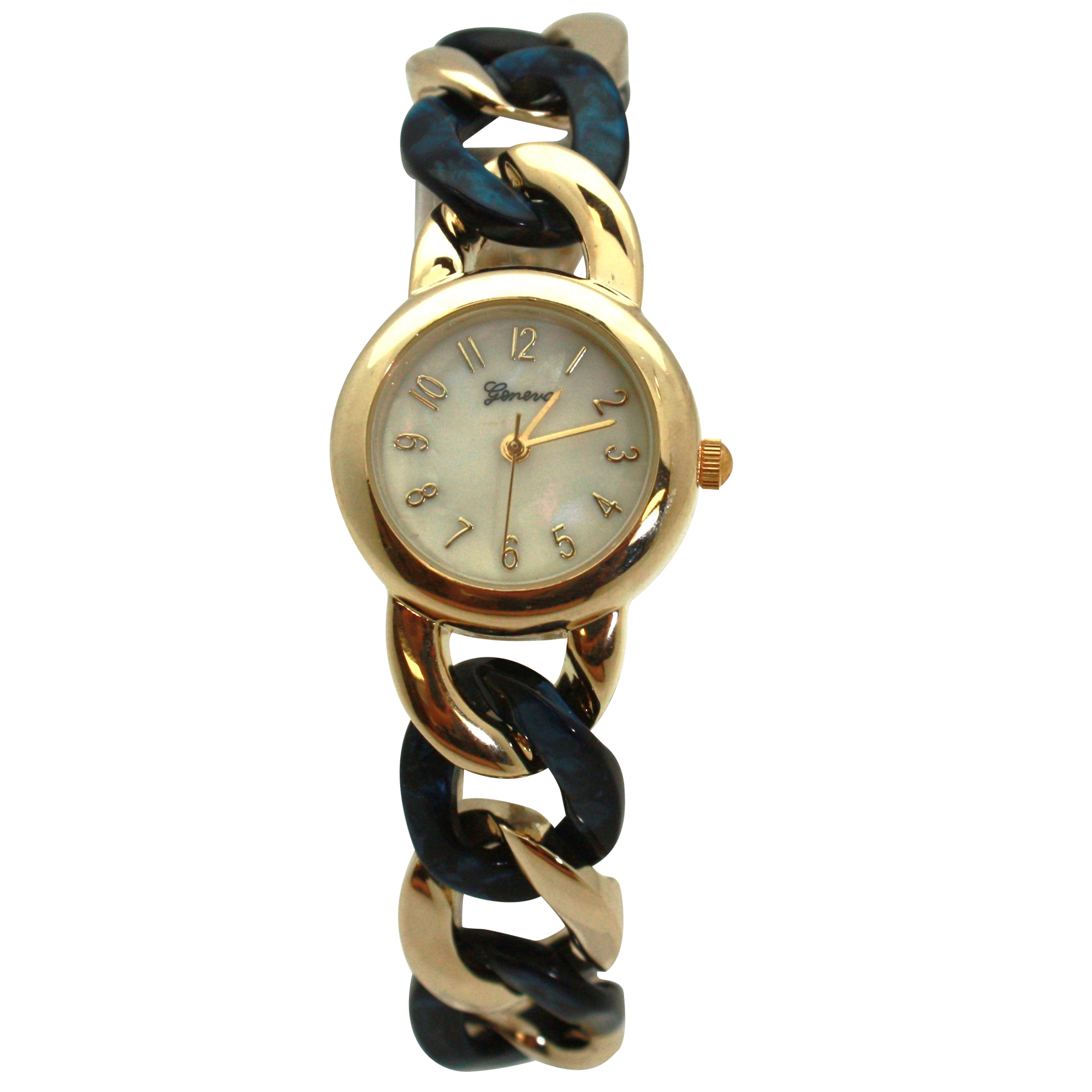 Olivia Pratt Gold Chain and Tortoise Strap Women Watch - Walmart.com