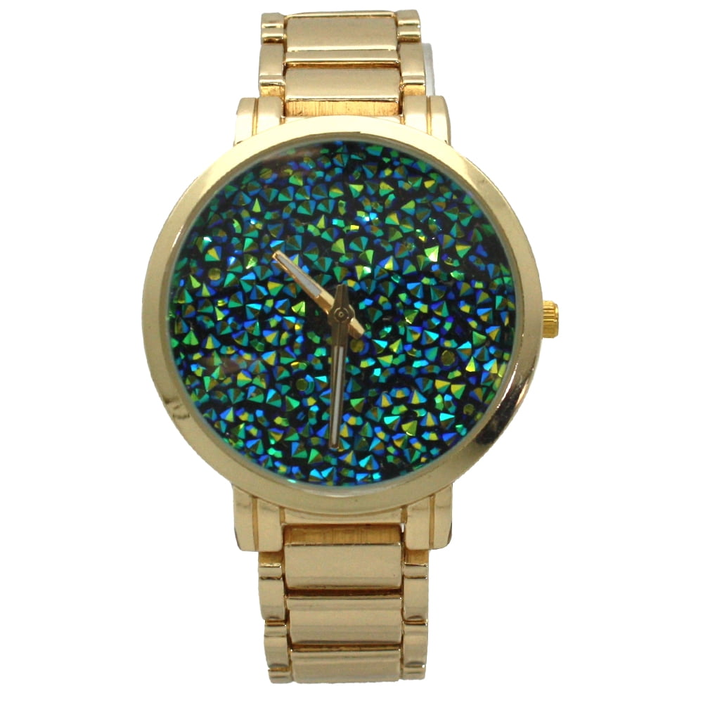 Olivia Pratt Gold Sparkling Face Women Watch - Walmart.com