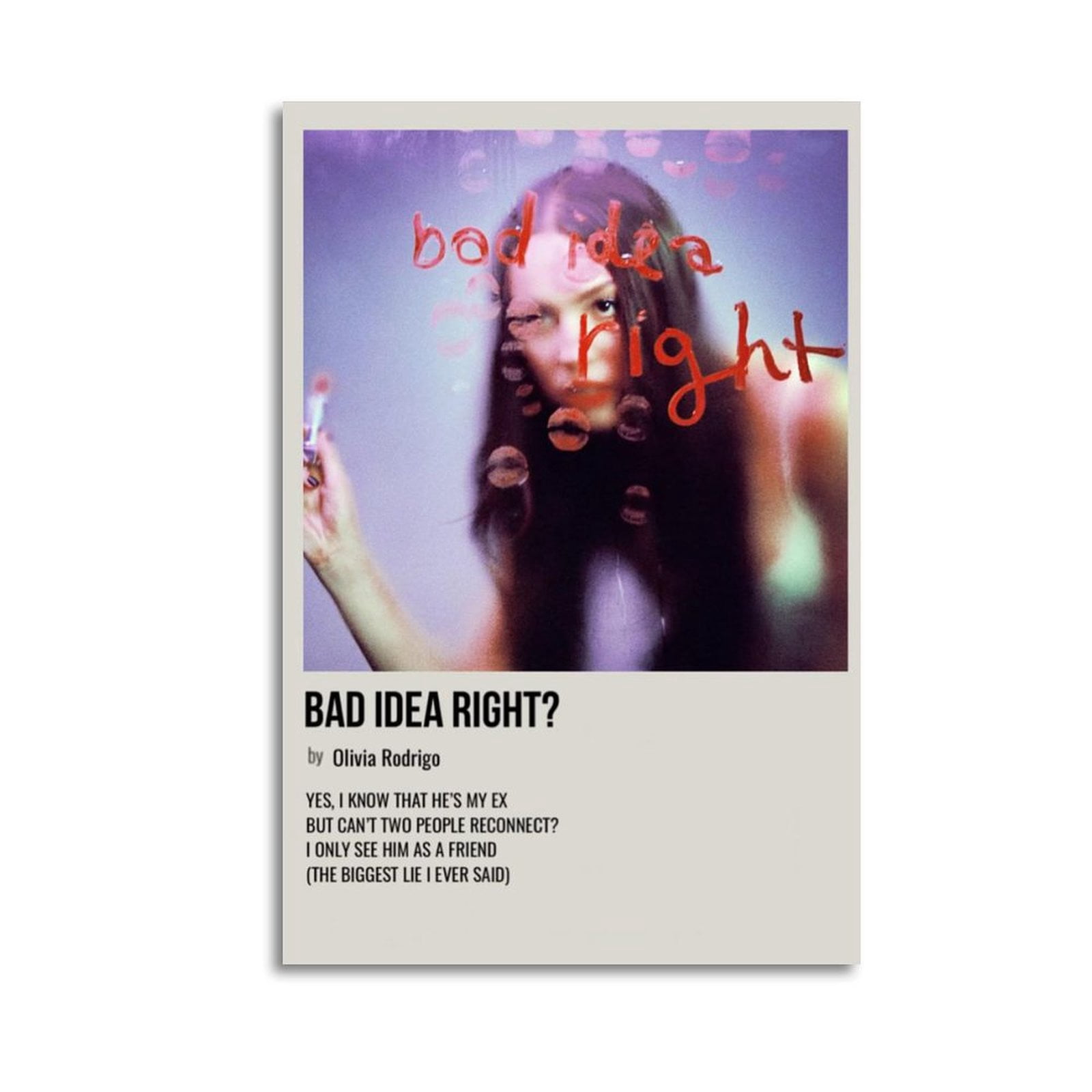 Olivia Rodrigo Bad Idea Right Poster Wall Art Decoration Painting ...