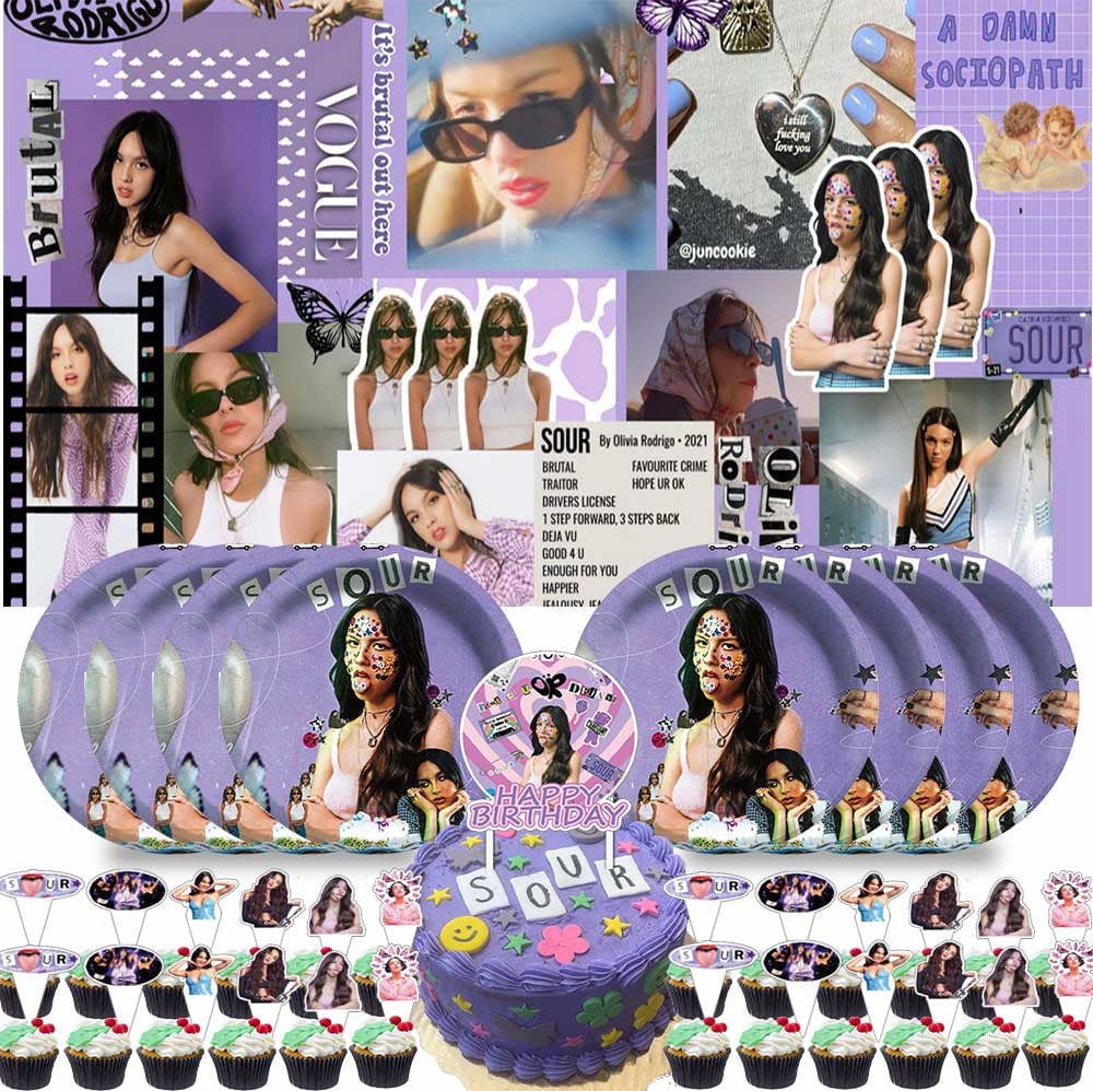 Olivia Rodrigo Party Supplies Birthday Decorations Plates Banner Kids ...