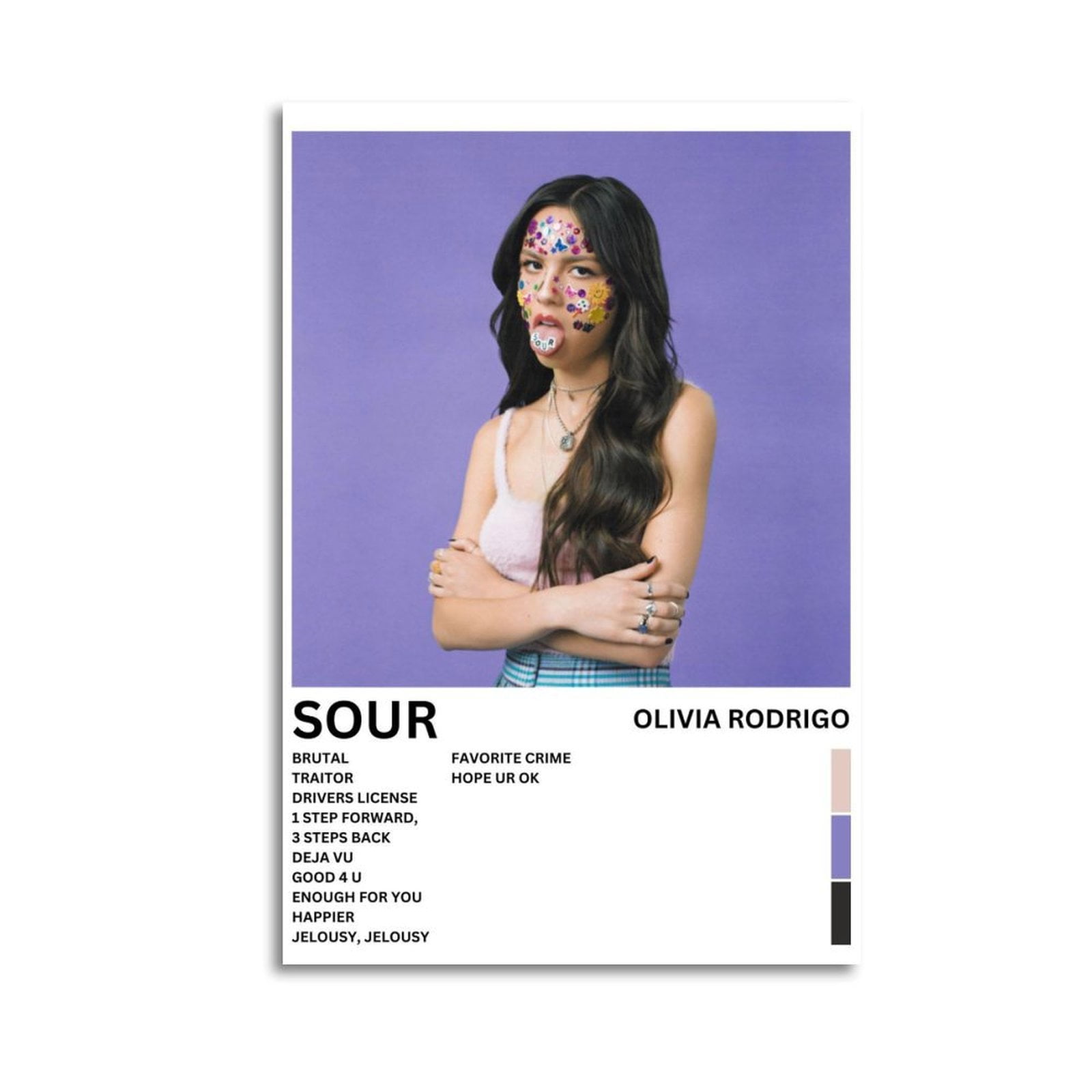 Olivia Rodrigo Sour Poster Decoration Vibrant High-end Wall Posters Retro Room Decorations ...