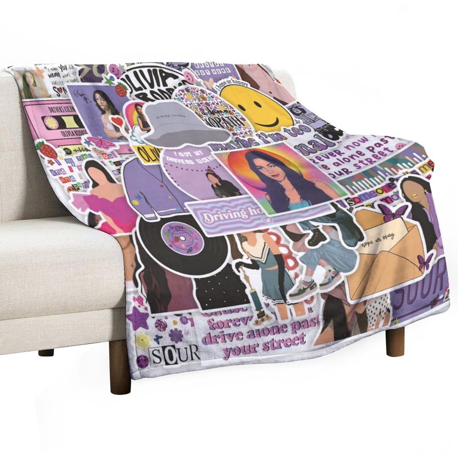 Olivia Rodrigo Warm Cozy Throw Blanket, Flannel Plush Blankets for Bed ...