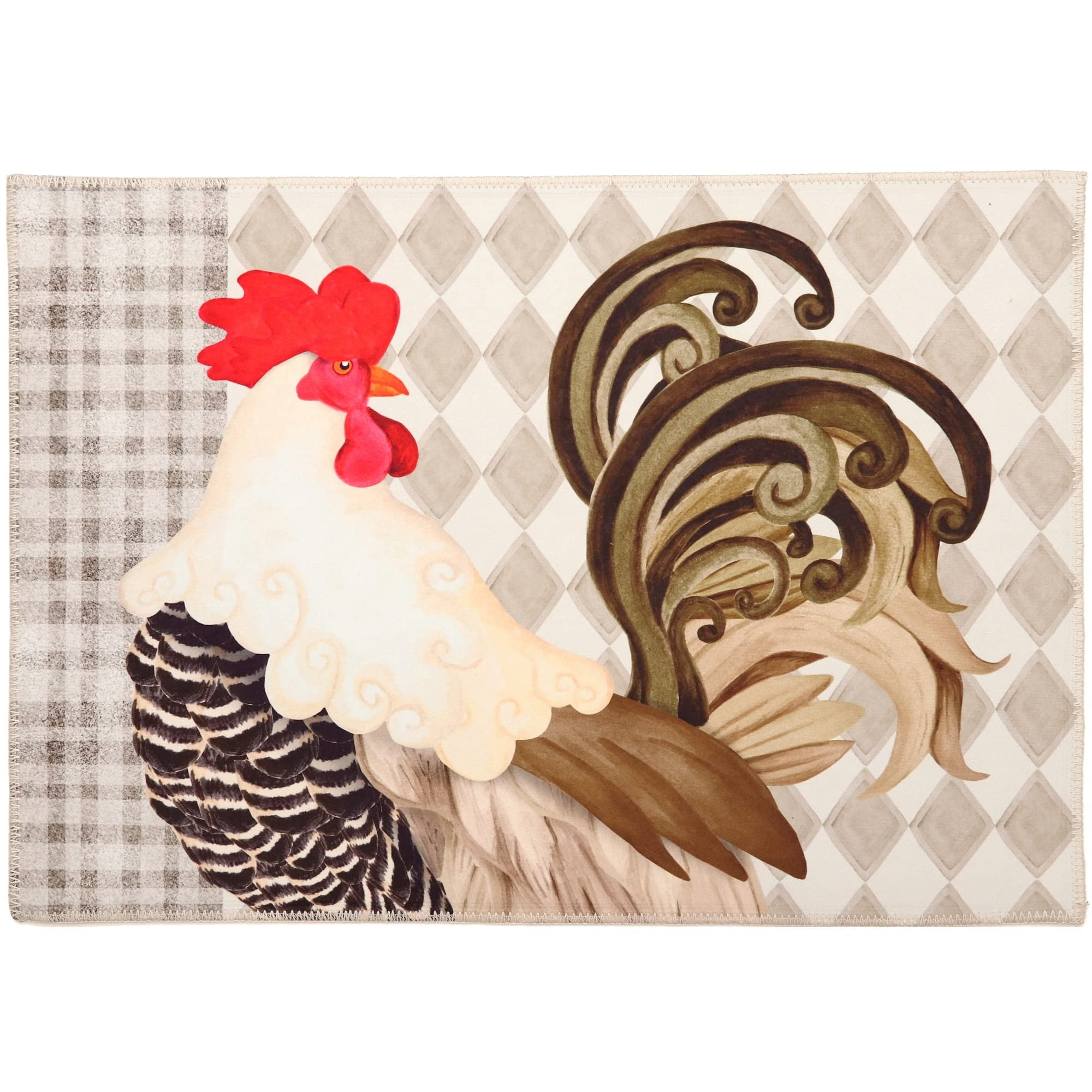 Royal Rooster Olivia's Home Accent Indoor Kitchen Area Mat, Washable ...