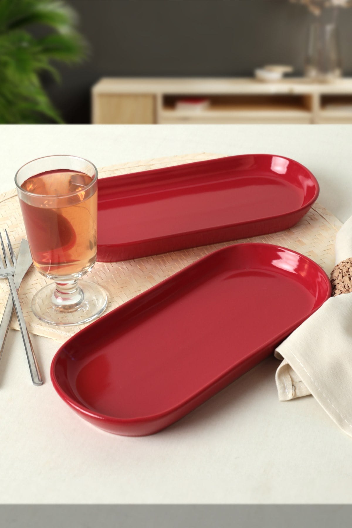 Olivian - 0527 - Red - Platter Set - Walmart.com