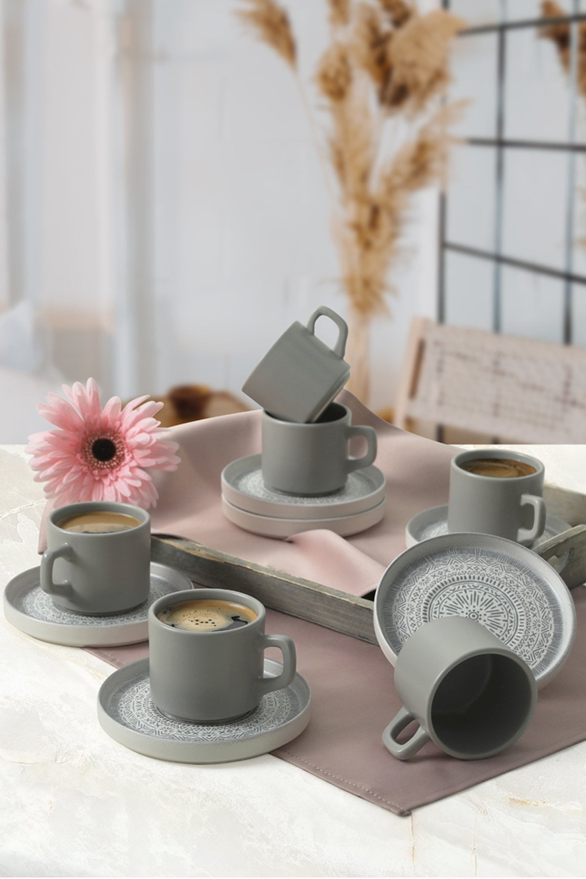 Olivian - 0688 - Grey - Tea Cup Set - Walmart.com