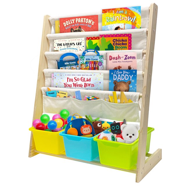 Free Shipping! Olizee Kids Book Shelf, Children Display Rack, 4 Tiers ...