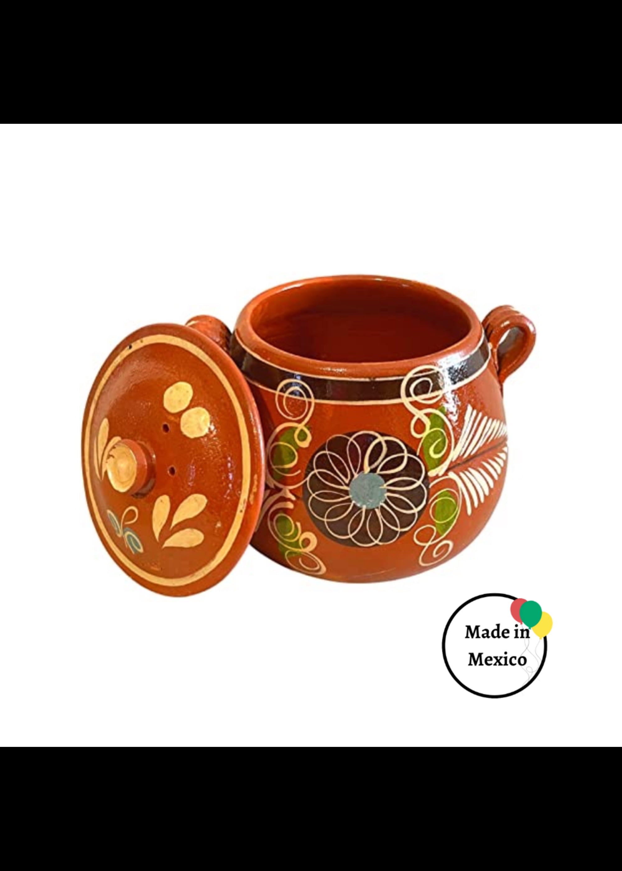 Olla De Barro Con Tapa y Diseno 0.5 kg - Walmart.com