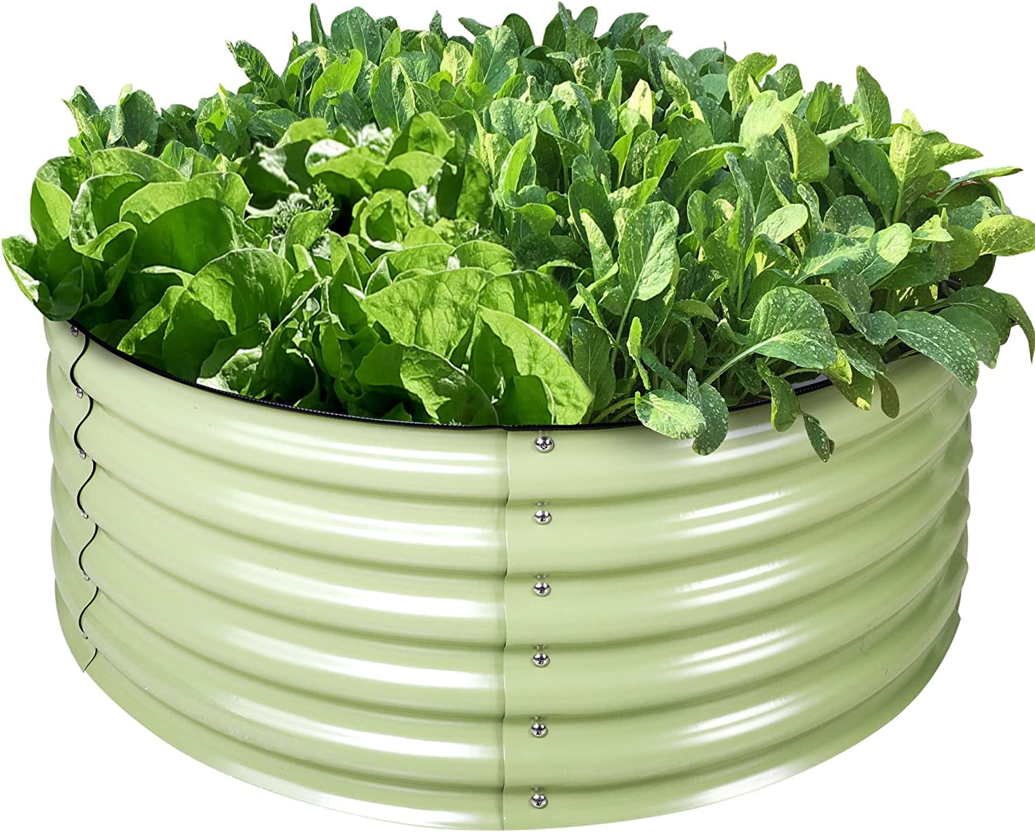 Olle 17" Tall 42" Round Raised Garden Bed Metal Raised Beds for ...