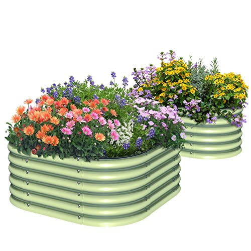 Olle 17" Tall Upgrade Planters for Outdoor Plants, Raised Flower Beds Outdoor, Garden Boxes ...